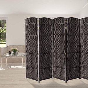Sorbus 8 Panel Room Divider 6 ft. Tall - Privacy Screen, Extra Wide Double Hinged Panels, Diamond Double-Weaved, Partition Room Dividers and Folding Privacy Screens, Wall Divider for Room Separation