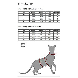 Kotomoda Sphynx Cat's Turtleneck Maxi InRed Naked Cat Hairless Cat Clothes (M)