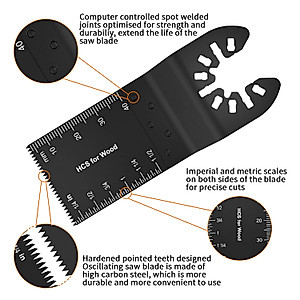 84 Pcs Oscillating Tool Blades, Quick Release Oscillating Saw Blades Wood Metal Plastic Multitool Blades kit with Sandpaper Compatible with Dewalt, Milwaukee, Makita, Ryobi, Rockwell, Bosch