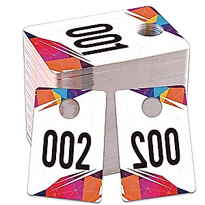 FaCraft Live Number Tags,001-100 Normal and Reverse Mirror Image Number Hanger Card for Online Businees