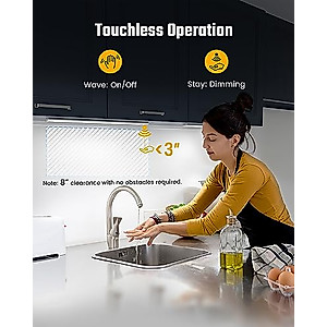 SUPERDANNY 16″ Under Cabinet Lights, Hand Wave Sensor LED Under Cabinet Lighting, Upgraded Rechargeable 3000mAh Battery Cordless Under Counter Lights for Kitchen, Closet, Workbench, 2/Pack