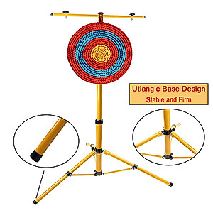 - QI HUO JU - Archery Target Stand for Adult, Mobile Adjustable Bow Target Stands Steel for Outdoor Straw&Foam Targets Range Practice Shooting