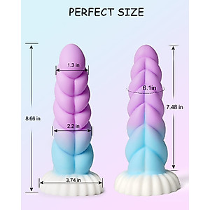 Realistic Monster Silicone Dildo - 8.6" Big Shaped Liquid Dildo with Strong Suction Cup, Huge Thick Dildo for Women, Anal Plug Dildo Prostate Massager Adult Sex Toy for Women Men and Couples
