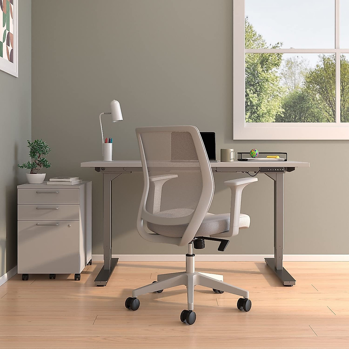 Union & Scale UN59418 Essentials Mesh Back Fabric Task Chair, Gray