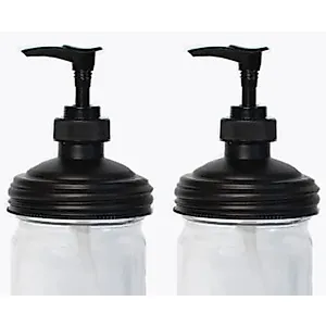 reCAP Mason Jar Pump | Regular Mouth | Made in The USA | Leak-Proof | Freezer-Proof | Black - 2 Pack