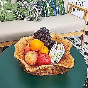 Creative Wood Bowl Root Carved Bowl Handmade Natural Real Wood Candy Serving Bowl (12"-14")