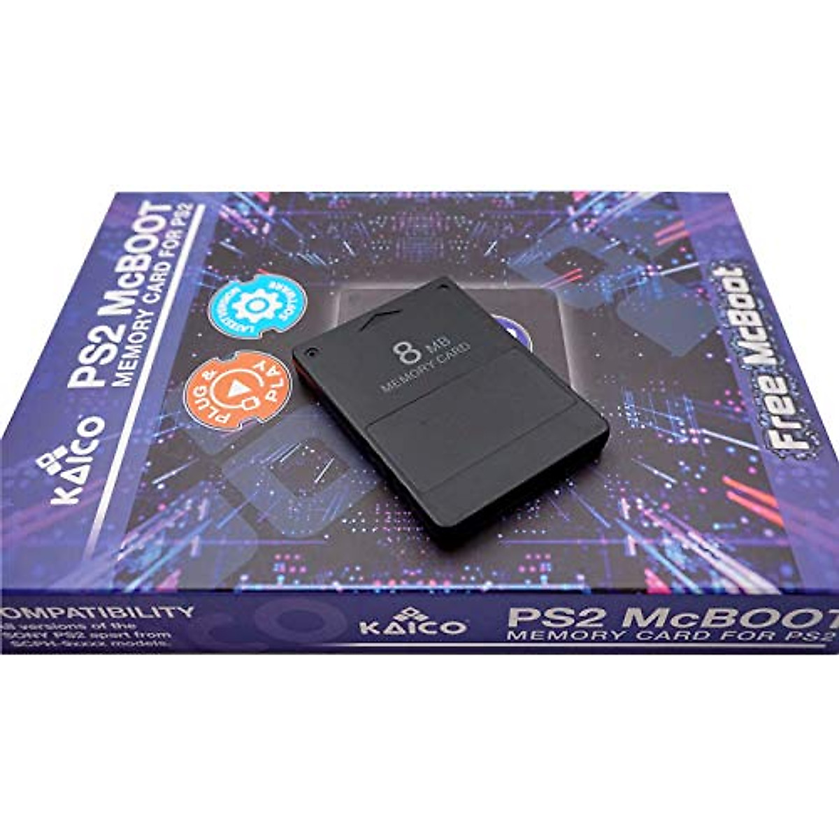 Kaico Free Mcboot 8MB PS2 Memory Card Running FMCB PS2 Mcboot 1.966 for Sony Playstation 2 - FMCB Free Mcboot Your PS2 - Plug and Play - Playstation 2 CFW McBoot 1.966