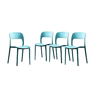 Christopher Knight Home Dean Outdoor Plastic Chairs (Set of 4), Teal