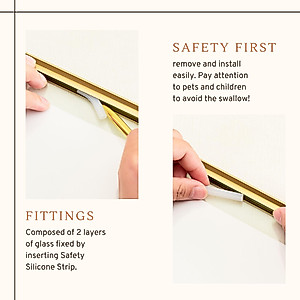 Calculs Horizontal Gold Floating Picture Frame In Loving Memory Wedding Display Signs Place Card/Menu Holder Party Décor for Reception Table Centerpiece 10"(L) x 8"(H)