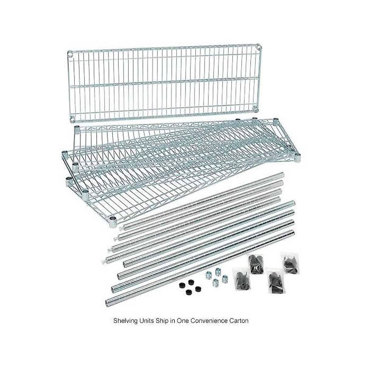 Nexel 18" x 48" x 74", 4 Tier Economy Adjustable Wire Shelving Unit, NSF Listed Commercial Storage Rack, Adjustable, Zinc Chromate