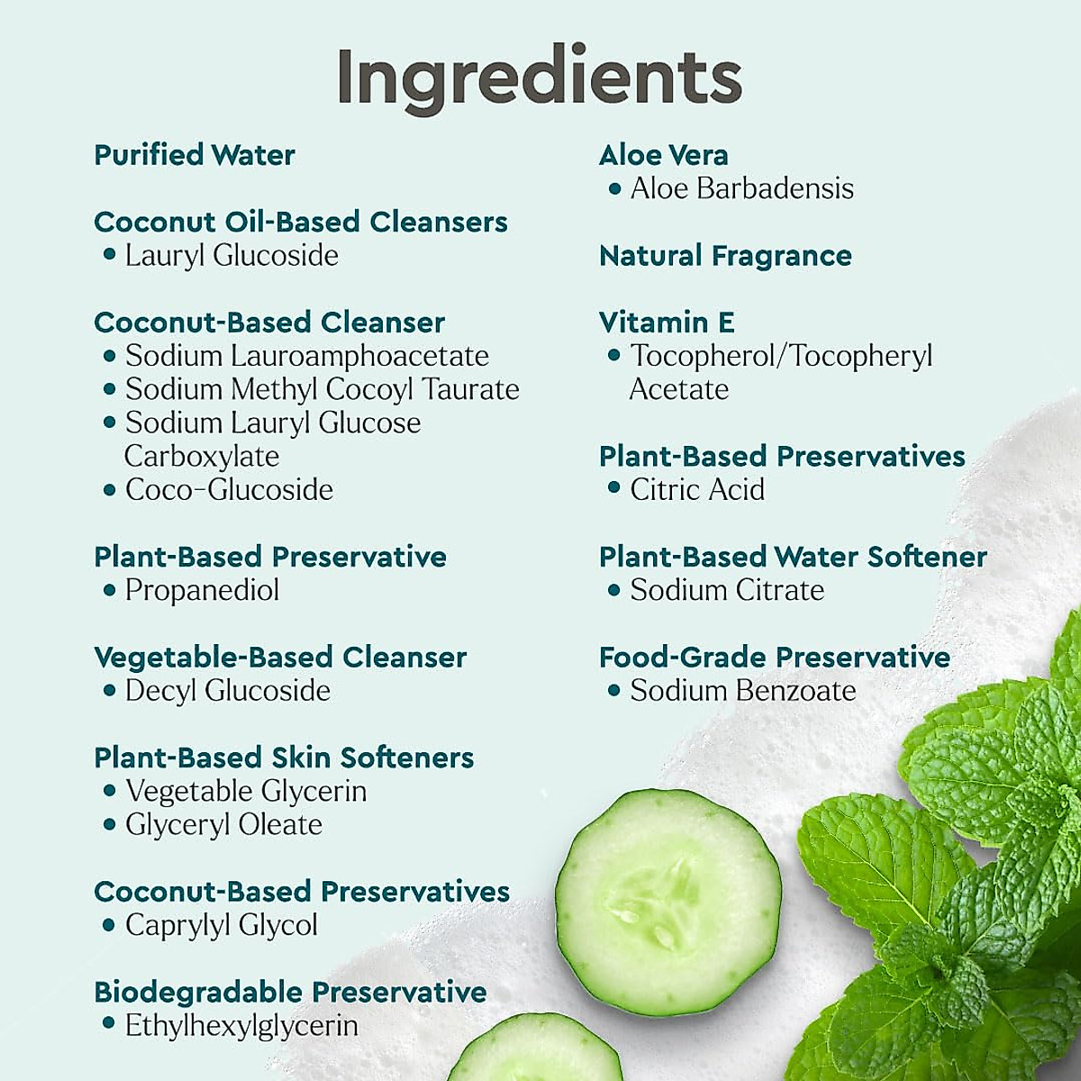 Puracy Foaming Hand Soap Refill - Plant-Powered Natural Hand Soap As Seen on TikTok, Non-Toxic, Sulfate-Free Liquid Soap, Moisturizing Foam Handwash Liquid (Cucumber & Mint, 48 fl oz)