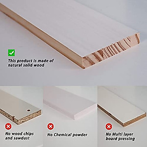 PMLYQ 2 Pack Wood Floating Nursery Shelves,Kitchen Spice Rack,Book Shelf Organizer (White)