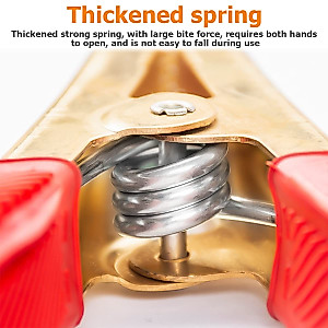 Moioee 2PCS Crocodile Clamps, 500/1000A Pure Copper Jumper Cables Clamp, Heavy Duty Car Battery Charger Alligator Clips, Power Replacement Battery Welding Machine Clamps, Auto Supplies