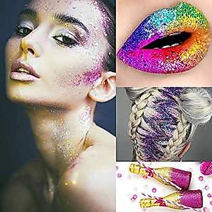 Sparkly Fine Glitter for Crafting, 12 Colors of Nail Glitter Face Glitter Powder for Arts Crafts, Rainbow Body Glitter & Tattoo Glitter for Scrapbooking Cards Eye Hair Makeup, Craft Glitter