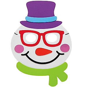Baker Ross AX528 Snowman Mask Costume Kits for Kids - Pack of 4, Foam Arts and Crafting Activities for The Festive Season