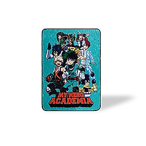 JUST FUNKY My Hero Academia U.A. Academy Heroes Large Anime Fleece Throw Blanket | Official My Hero Academia Throw Blanket | Collectible Anime Throw Blanket | Measures 60 x 45 Inches