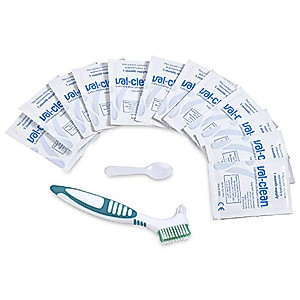 Val-Clean Concentrated Denture Retainer Partials and Night Guard Cleaner Powder BUNDLED with Denture Cleaning Brush AND Handy Denture Care Reference Card