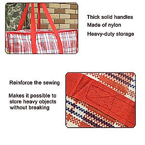 Heavy Duty Jumbo Moving Bags, 168L Oversize Organizer Storage Bags With Durable Zippers for Clothes Comforter Pillow, Water-proof Totes for Carrying Camping Bedding (Set of 4) Red