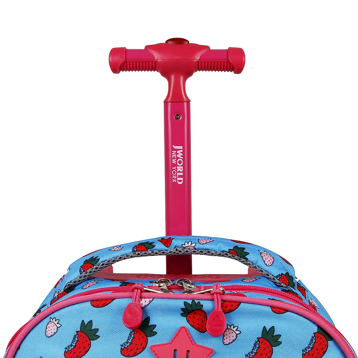 J World New York Kids' Duo Rolling Backpack with Lunch Box Set, Strawberry, One Size