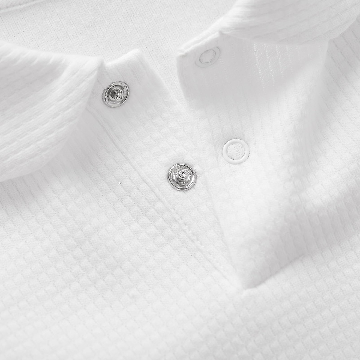 pureborn Unisex Baby Boys Girls Jumpsuit Long Sleeve Cotton Baptism Outfit One-Piece Christening Romper Waffle White 12-18 Months