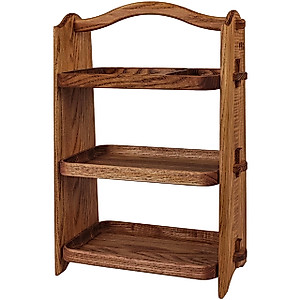 Wooden Wedge Shelves, 3 Tier Storage Organizer, Holder Handcrafted for Bathroom Living Room, Bedroom, Kitchen, Wood Rack for Countertop, Made in Europe, Gift Idea