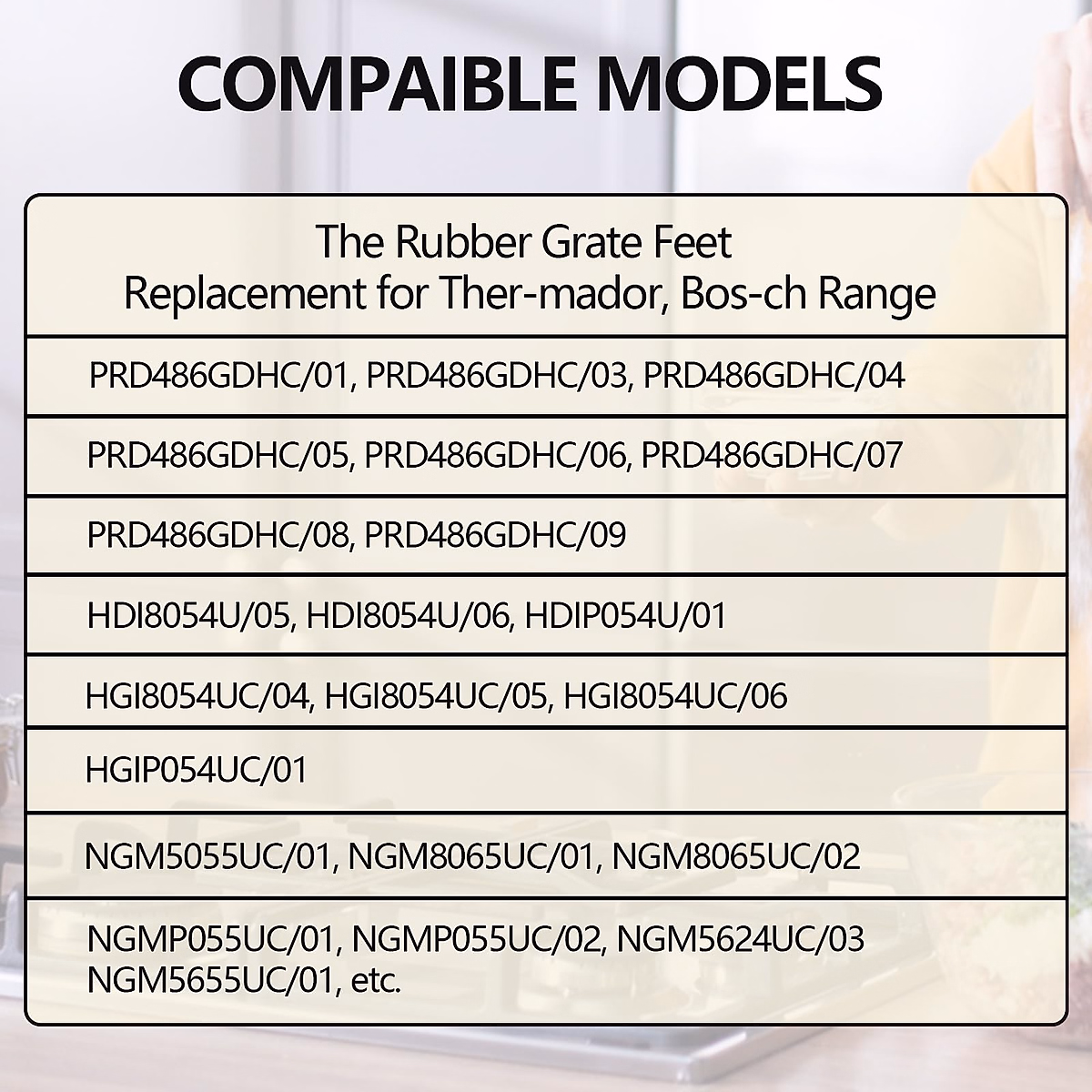 Rubber Grate Feet Part - Replacement for Thermador Bosch Range/Gas Cooktop-Compatible with Part Number 00618112, 00637940, 1999626, 617174, 618112, AH3478553, EA3478553, PS3478553-20 Pack