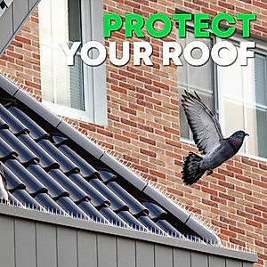 Petfolio 32 Pack Bird Deterrents for Outside Patio - 35ft Transparent Balcony Pigeon Deterrent Spikes to Keep Birds Away. Anti Bird Spikes for Pigeons and Other Small Birds, Crows, Woodpeckers & Cats