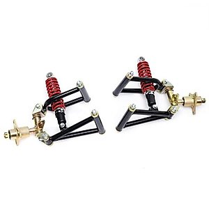 Front Suspension Swingarm Assembly For Diy Parts For Diy Bike Electric Atv Kart Bike Front Suspension Arm Assembly Kit For Atv Quad Bike Dirt Bike Upper/Lower Swingarm
