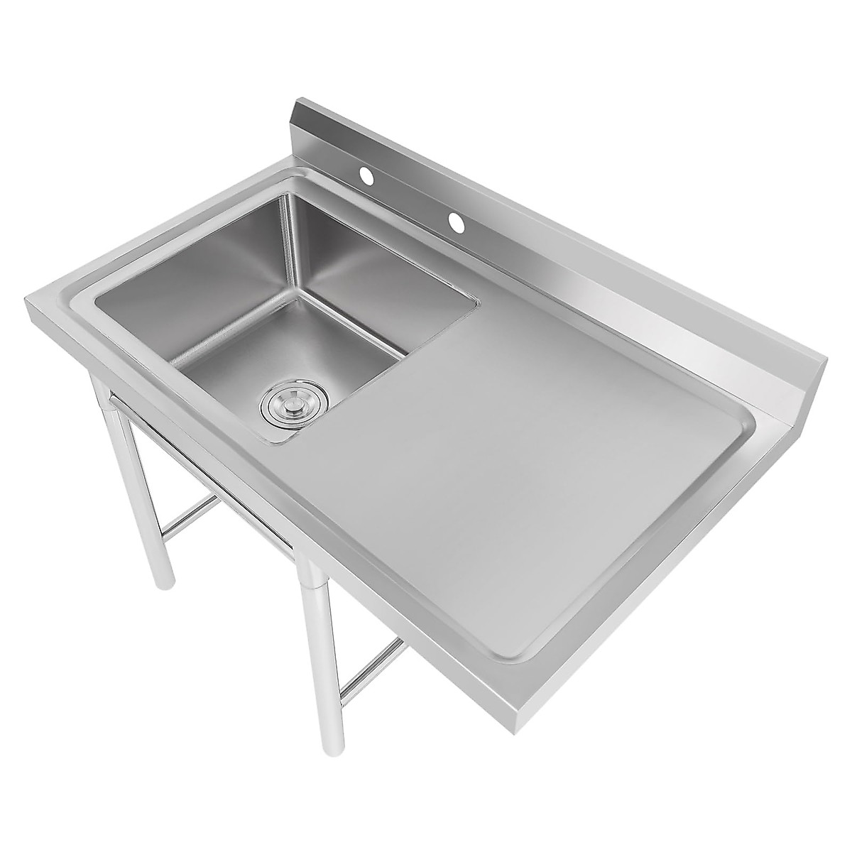 Utility Sink,Stainless Steel Kitchen Sink,Single Bowl Commercial Sink Drain Board Catering Prep Sink with Faucet and Sink for Restaurant,Laundry,Backyard,Garages 39.3 * 23.6 * 36.7inch(D)