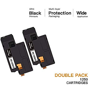 E-Z Ink (TM) Compatible Toner Cartridge Replacement for Dell 1250 810WH High Yield to use with C1760nw C1765nf C1765nfw 1250 1250c 1350cnw 1355cn 1355cnw Laser Printer (Black, 2 Pack)