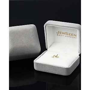 Jewseen 14K Solid Gold Snake Cartilage Earring 16g Flat Back Stud Helix Piercing Jewelry Tragus Earring Conch Stud Titanium Labret Post Lip Ring Nose Stud for Women Men
