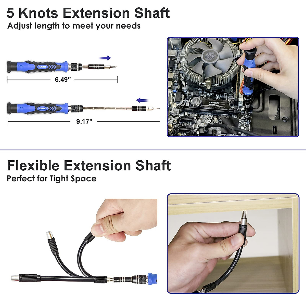 STREBITO Precision Screwdriver Set, 79 in 1 Screwdriver Kit with 58 Bits & Anti Static Wrist Strap, Magnetic Driver Electronics Repair Tool Kit for Computer, iPhone, Laptop, Cell Phone, Macbook, PS4/5