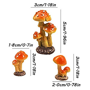 ODDIER 3pcs Resin Mushroom Miniature Fairy Garden Decoration Accessories Garden Sculptures Statues,Yard Garden Decor for Outside Gnomes Outdoor Decor for Patio Zen Garden