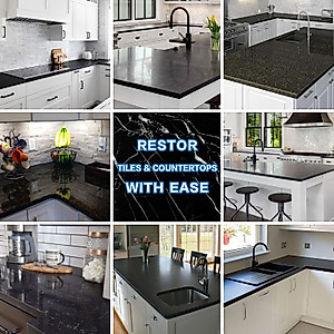 Granite, Marble and Quartz Countertops chip Repair Kit - Fix Nicks, Chips, or Scratches on Granite, Marble Porcelain, corian, Travertine, Quartz and Other Natural Stone and Acrylic Surfaces.（Black）