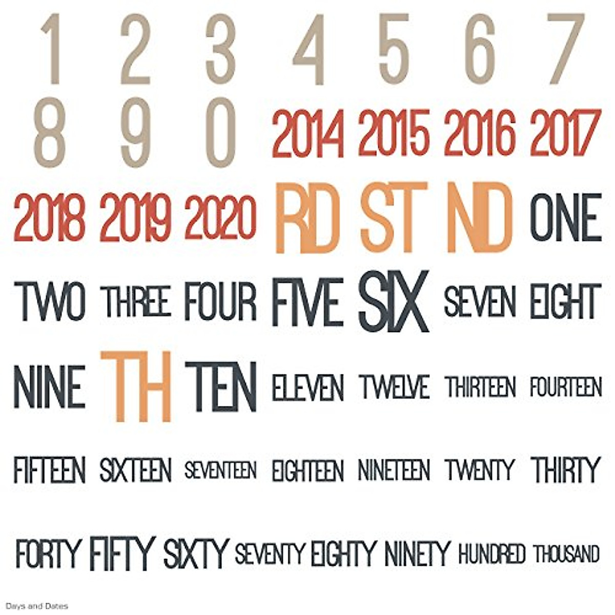 Cricut 2002574 Days and Dates Cartridge