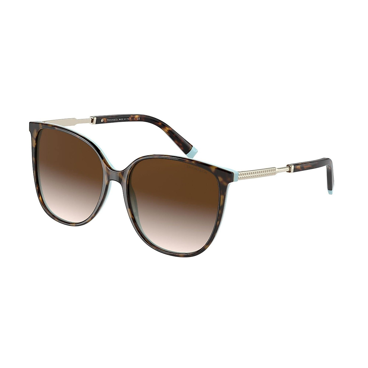 Tiffany TF4184-81343B Sunglasses Havana On Tiffany Blue w/Brown Gradient 57mm