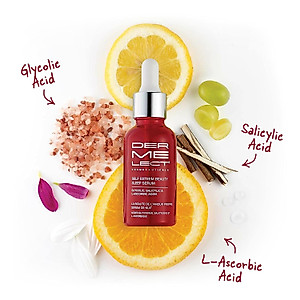 Dermelect Cosmeceuticals Self-Esteem Beauty Sleep Serum for Face - Glycolic Acid, Salicylic Acid, L-Ascorbic Acid, Resurfacing Serum for Acne Spots, Pores, Wrinkles, 1 oz