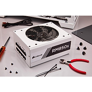 Corsair RM850x White Series Full Modular 80PLUS Gold ATX Power Supply Unit - White
