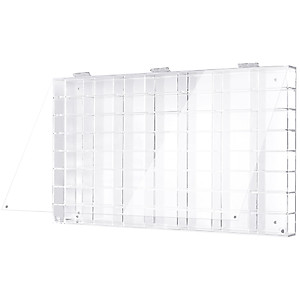 Hot 56 Compartment 1/64 Scale Toy Cars Wheels Matchbox Display Case Stand Wall Diecast Model Car Cabinet w/Door -AHW64-56