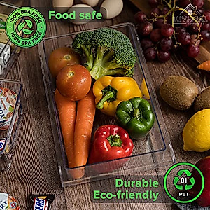 LuvIdeal Fridge Organizer Drawer Combo Set - Refrigerator Drawers, Stackable Fridge Organizer, Pull Out Fridge Drawer, Fridge Shelf Holder Storage Bins, Deli Drawer Cheese, Meat, Butter, Egg, Yogurt