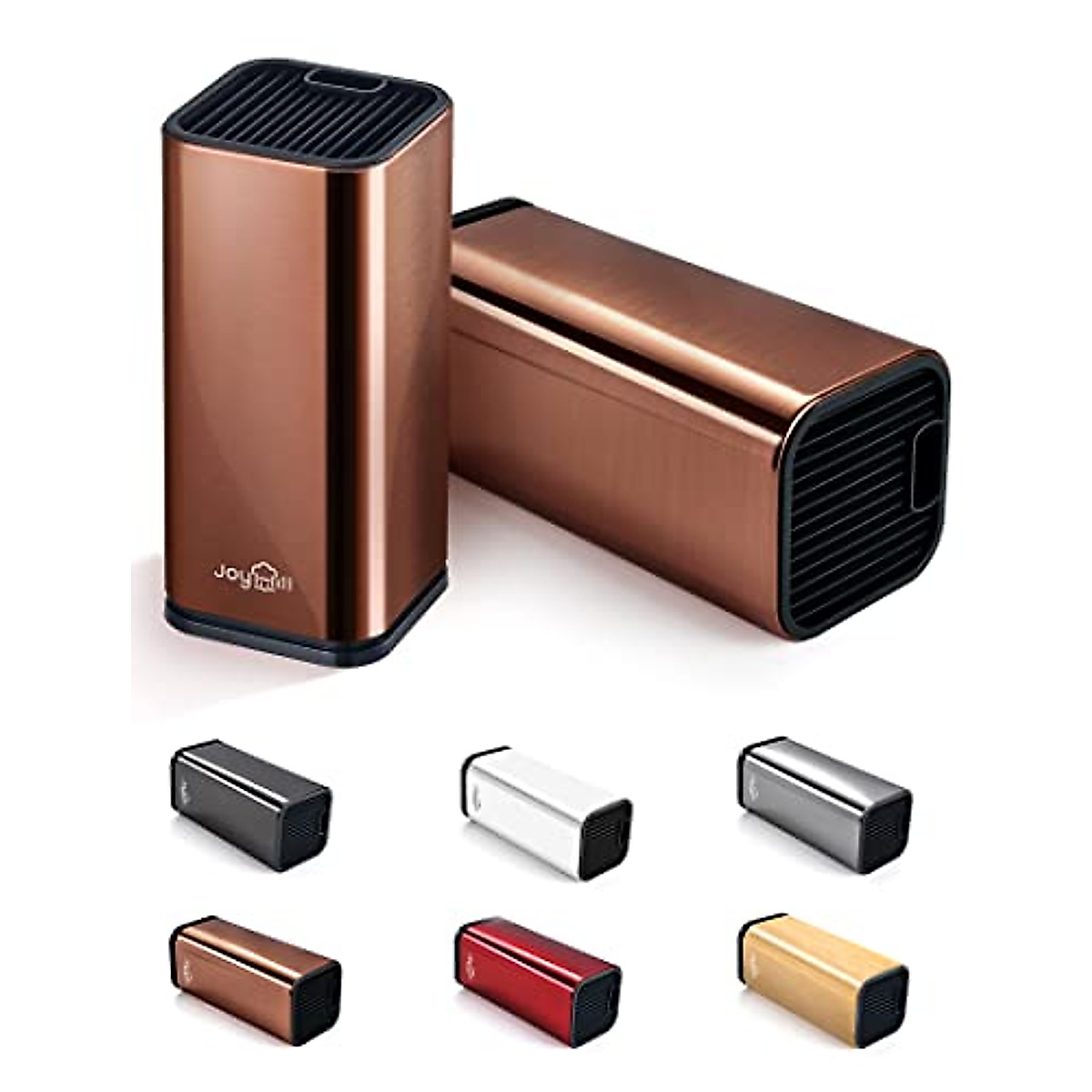 Universal Knife Block Holder, Large Black Stainless Steel Kitchen Knife Organizer without Knives, Modern Countertop Space Saver Knife Storage Stand with Scissors-slots (black)