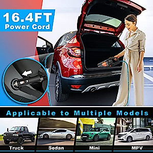KOWASIS Car Vacuum Cleaner,Portable Car Vacuum High Power 150W/7500Pa, Handheld Vacuum for Car Interior Accessories Cleaning with Wet or Dry for Men/Women, 16.4 Ft Corded (Black)