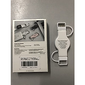 NEWDERY Portable Apple Watch Charger, Wireless Charger for iWatch with USB-A & USB-C Fast Charging Magnetic Cordless Travel Charger for Apple Watch Series 8 7 SE 6 5 4 3 2, White