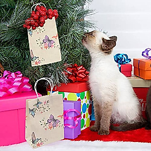 YYaaloa Gift Bags Kraft Paper Bags with Handle 8.26 x 5.9 x 3.15 inch Party Favor Bags for Baby Shower Kids Birthday Wedding Xmas Party Supplies (Pack of 30)