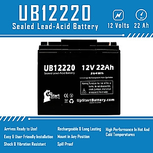 Sears Craftsman Diehard Portable Power 1150 Battery - Replacement UB12220 Universal Sealed Lead Acid Battery (12V, 22Ah, 22000mAh, T4 Terminal, AGM, SLA) - Compatible with Sears Craftsman Diehard Port