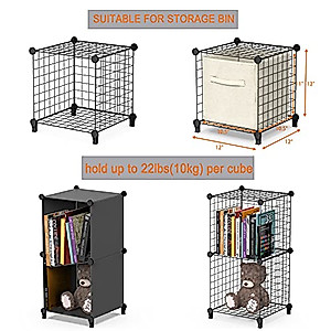 HOMIDEC Closet Organizers and Storage, 6 Storage Cubes, Wire Cube Storage DIY Room Storage Shelf for Garment Racks, Closet, Wardrobe