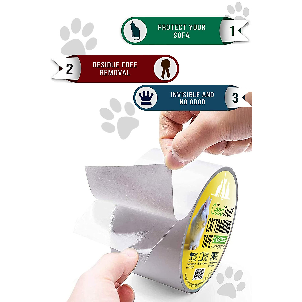 Anti Scratch Furniture Protector Tape - Cat Tape Couch Protector for Cats - Forget Cat Repellent Spray for Furniture, Cat Scratch Tape is The Odor Free Cat Scratch Deterrent for Furniture