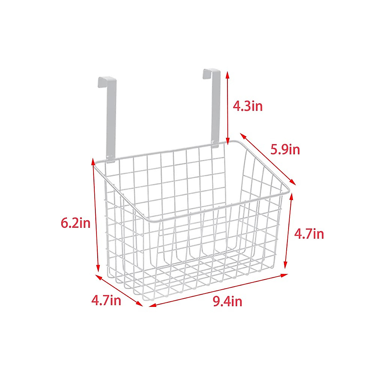 JIEQIJIAJU Over Cabinet Door Organizer for Cutting Boards, Steel Wire Kitchen Cabinet Organizer Holder Wall Door Hanging Storage Basket for Kitchen, Bathroom, Pantry, Under Sink Organization, (White)
