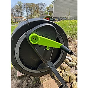 RSI-MAZE Two Stage 65 Gallon Compost Tumbler with Easy Turn Kit and Cart