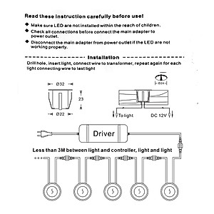 XUNATA Set of 16 Recessed LED Deck Light Kits, In Ground Outdoor LED Landscape Lighting IP67 Waterproof, 12V Low Voltage for Garden Yard Steps Stair Patio Floor Kitchen Decoration(Warm White)